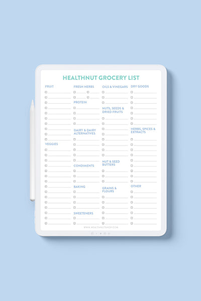 Meal Planner & Grocery List Bundle – HealthNut Nutrition