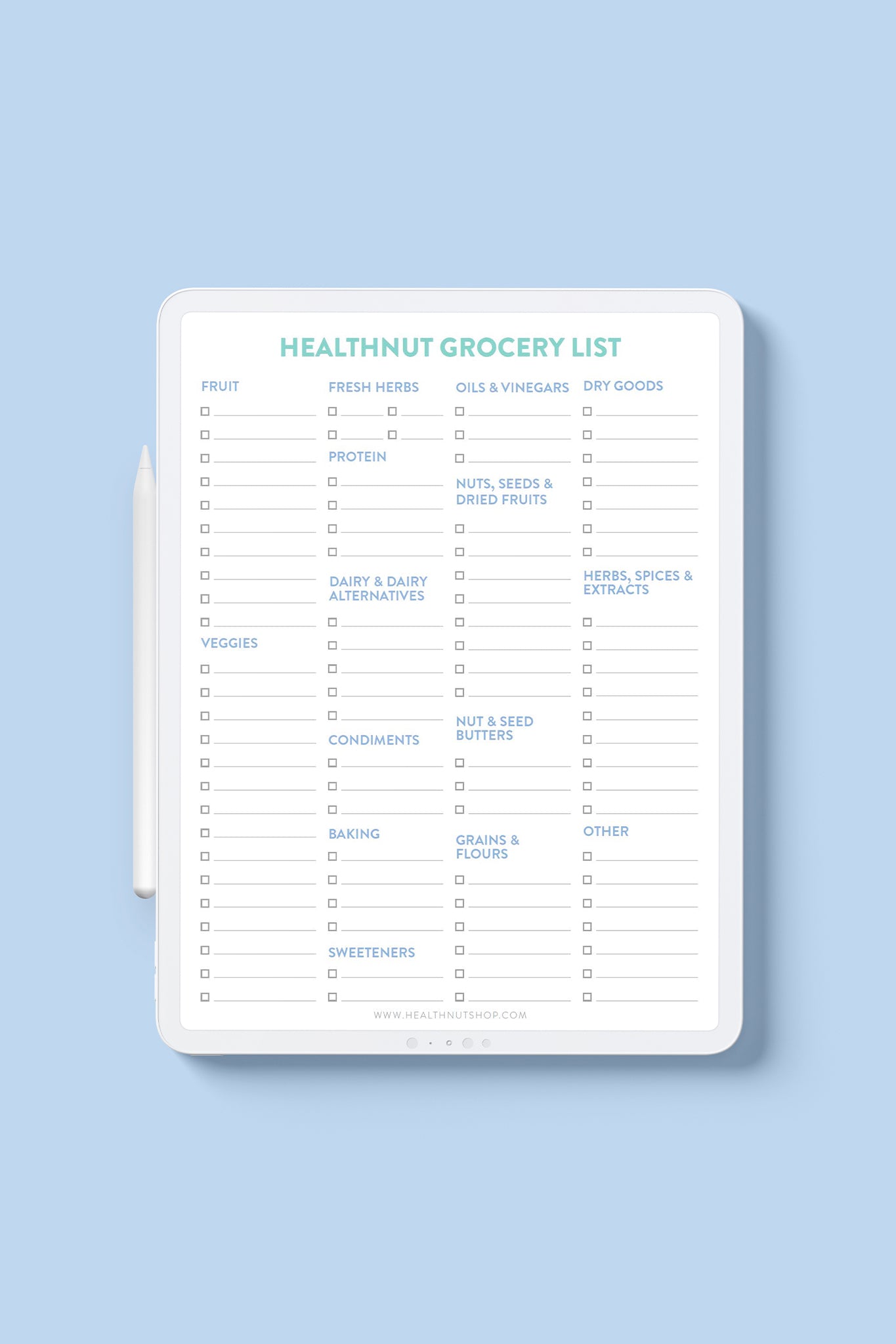 Meal Planner & Grocery List Bundle – HealthNut Nutrition